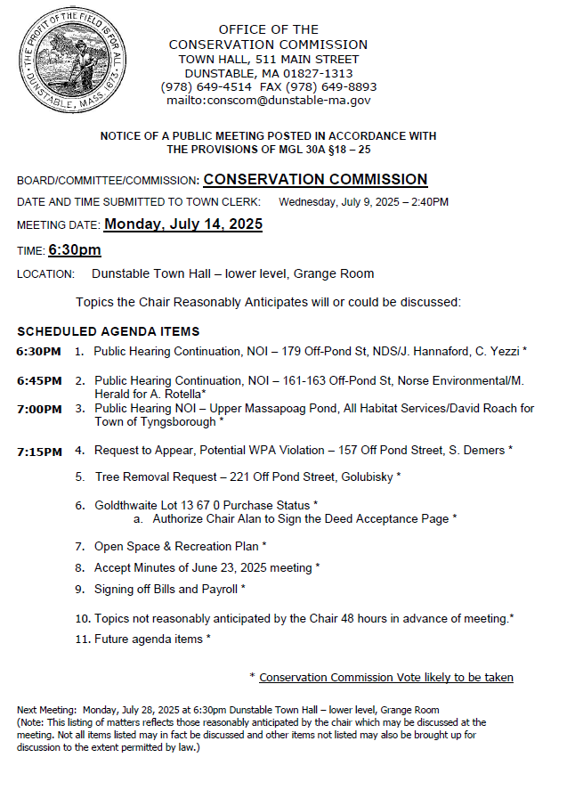 Conservation Commission | Dunstable MA